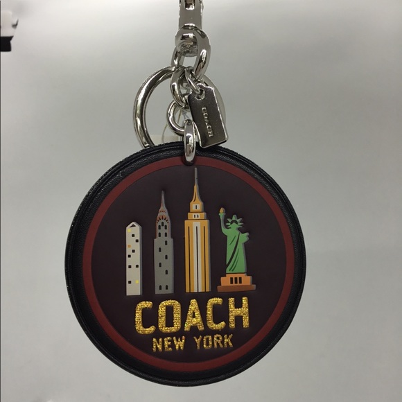 Coach | Accessories | Coach Leather New York Skyline Bag Charm Key Ring ...